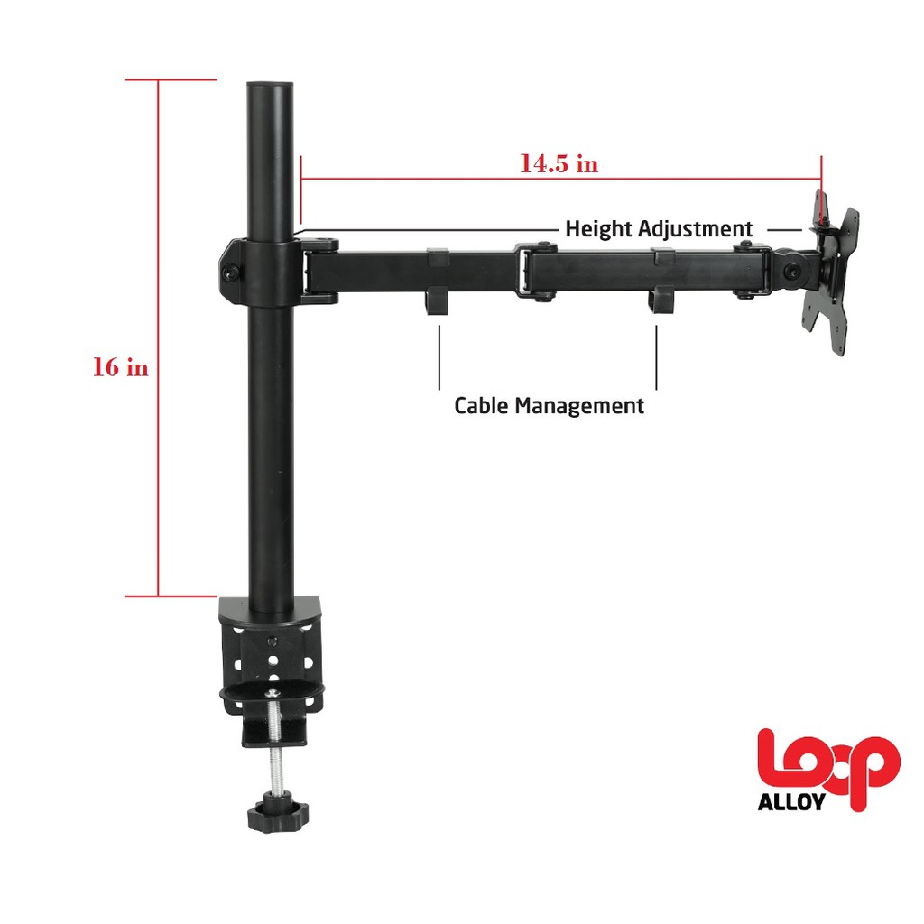 Loop ALLOY Single Monitor Bracket Mount C-Clamp And Grommet | Shopee ...