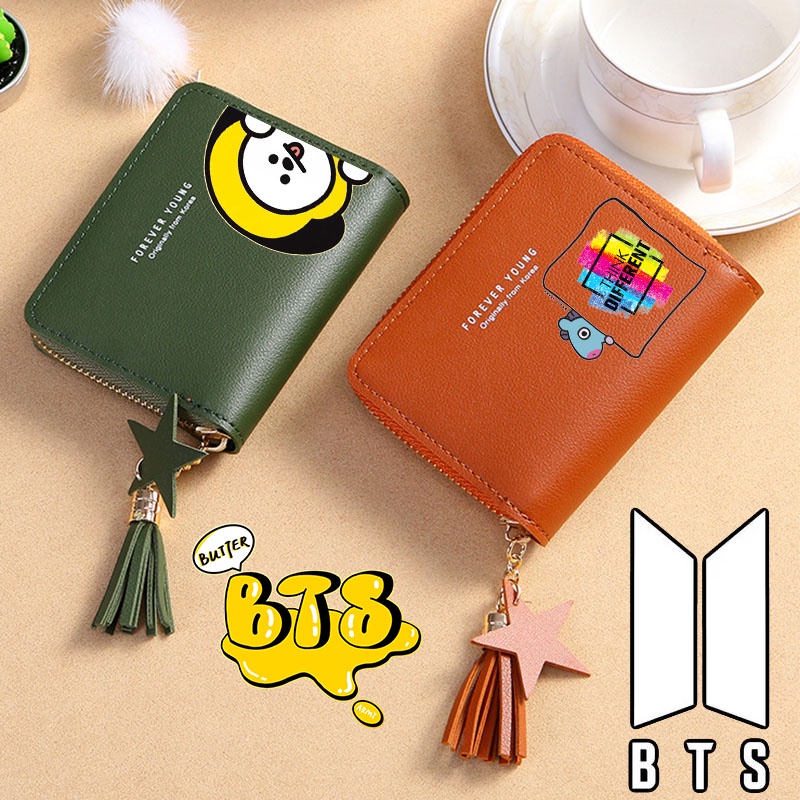 Bts Wallet Card Wallet New Korean Square Wallet Short Zipper Wallet ...