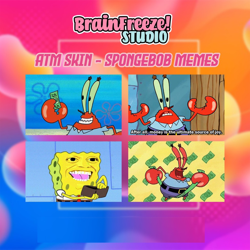 ATM CARD Skin Spongebob Memes - Matte Vinyl Waterproof Sticker EASY TO ...