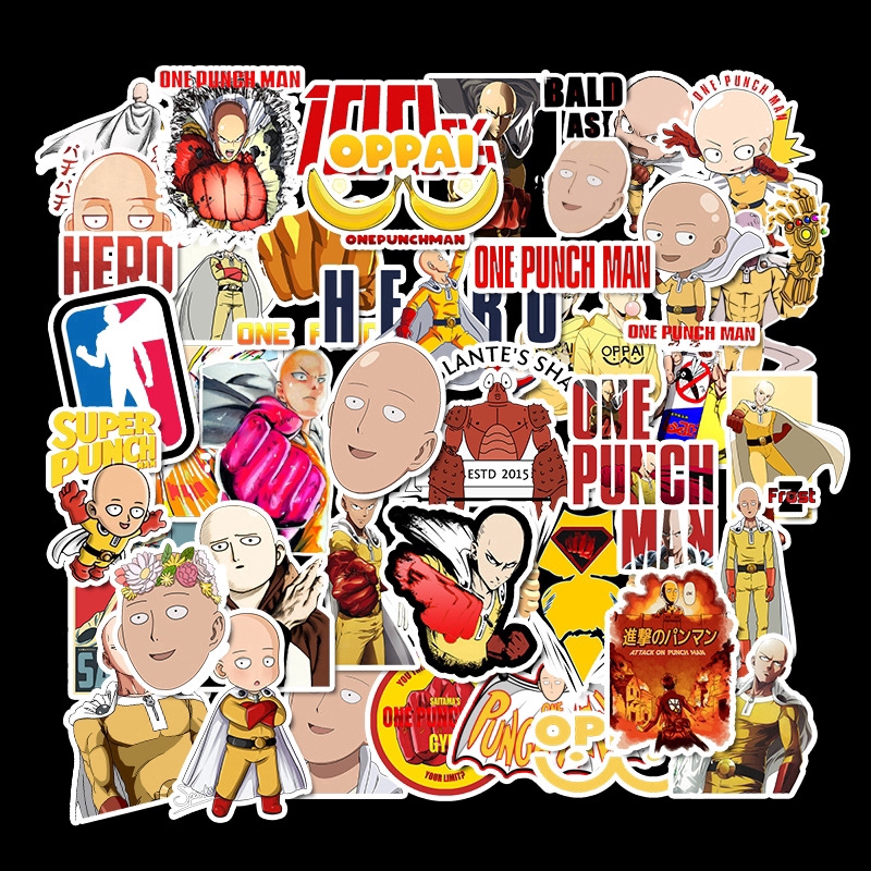 49Pcs Japanese Anime ONE PUNCH-MAN Stickers For Laptop Skateboard ...