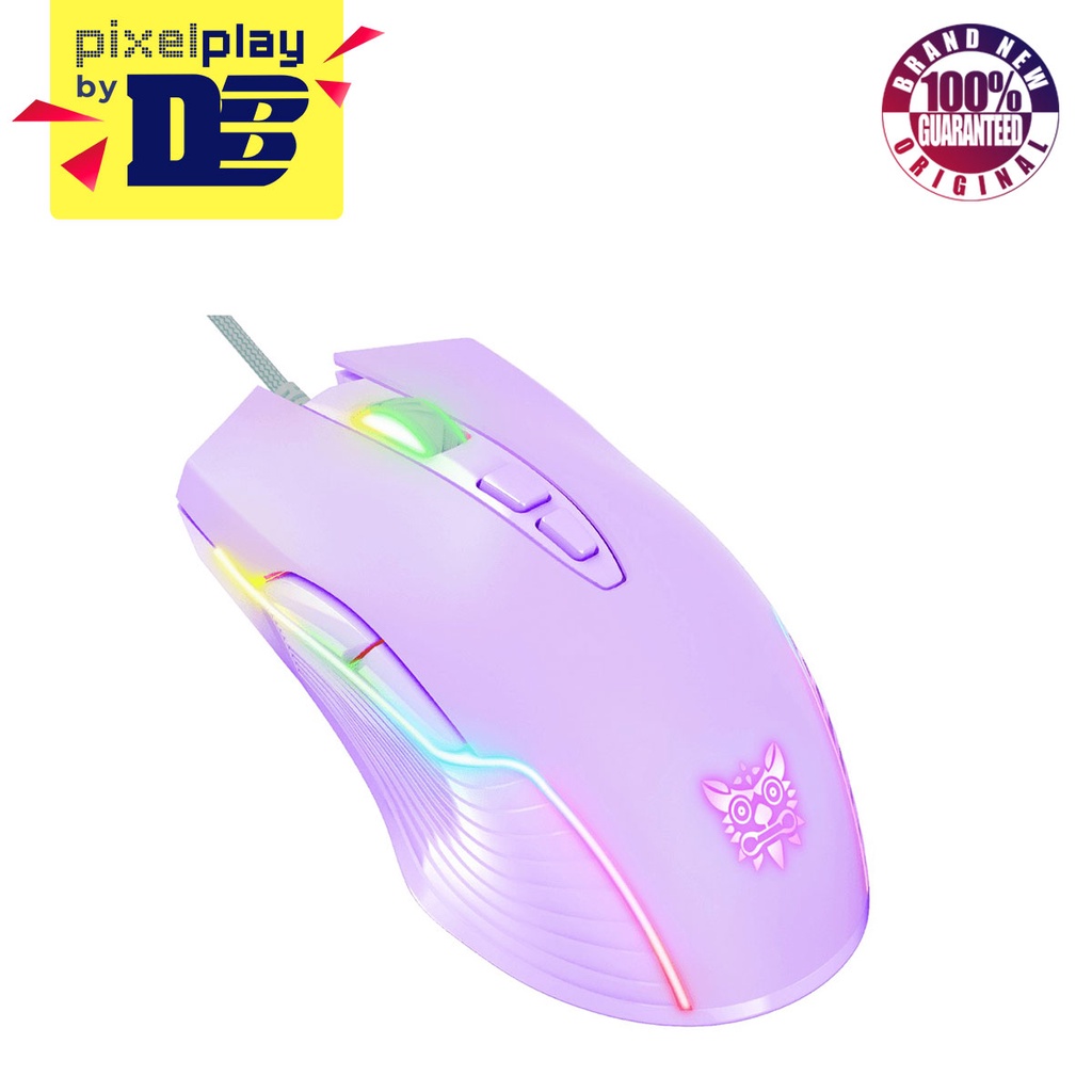 Onikuma CW905 6400 DPI Wired Gaming Mouse 7 Buttons Design RGB (Purple ...