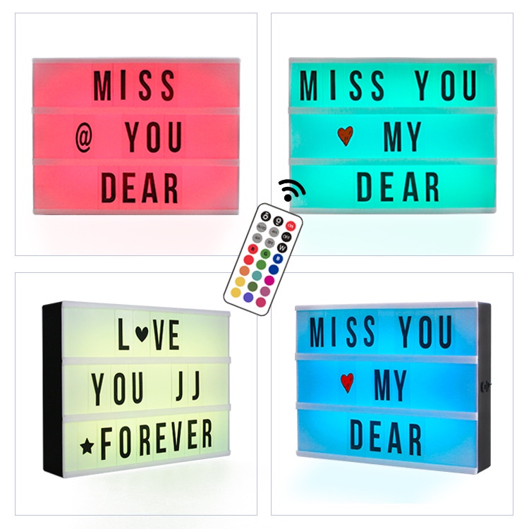DIY LED Letter light box A4 size home decorative lights room party ...