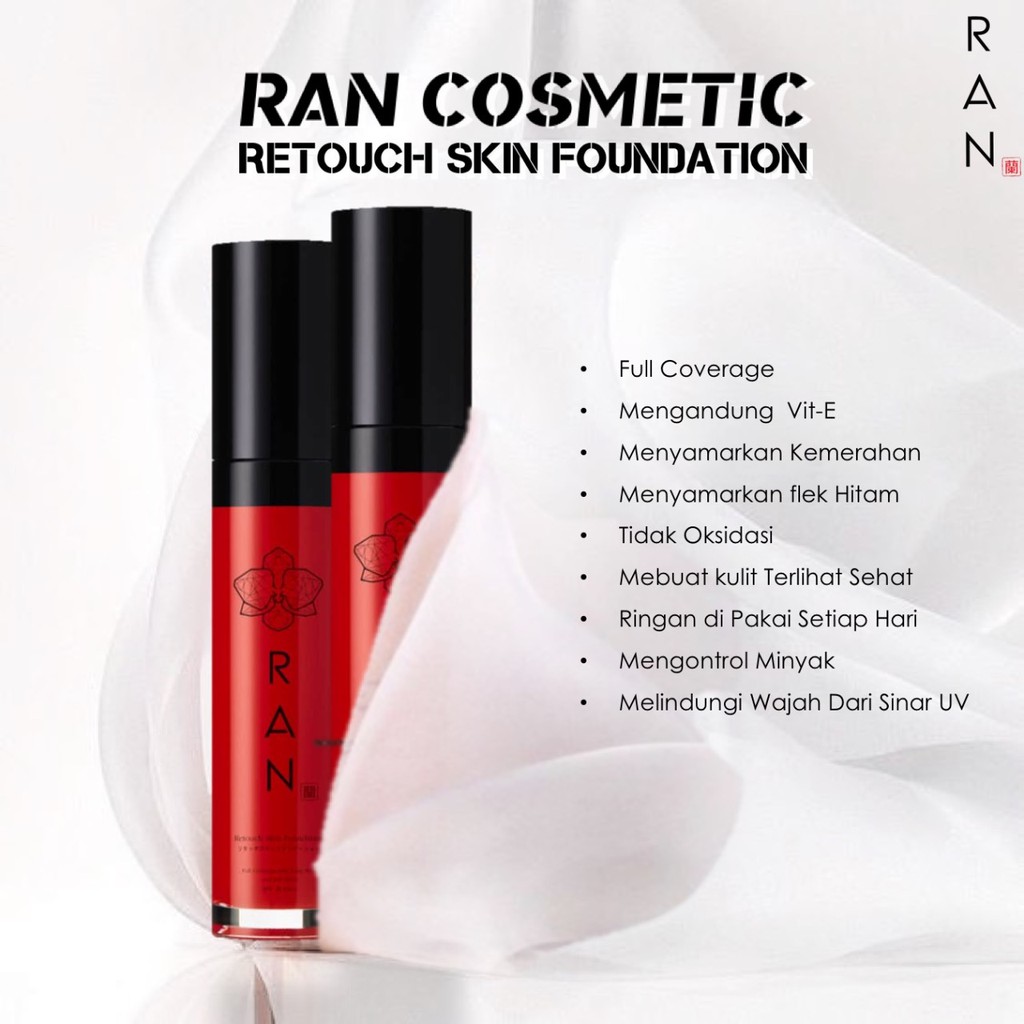 Ran RETOUCH SKIN FOUNDATION SHADE 00 PORCELAIN HOLO 100% ORI MINI ...