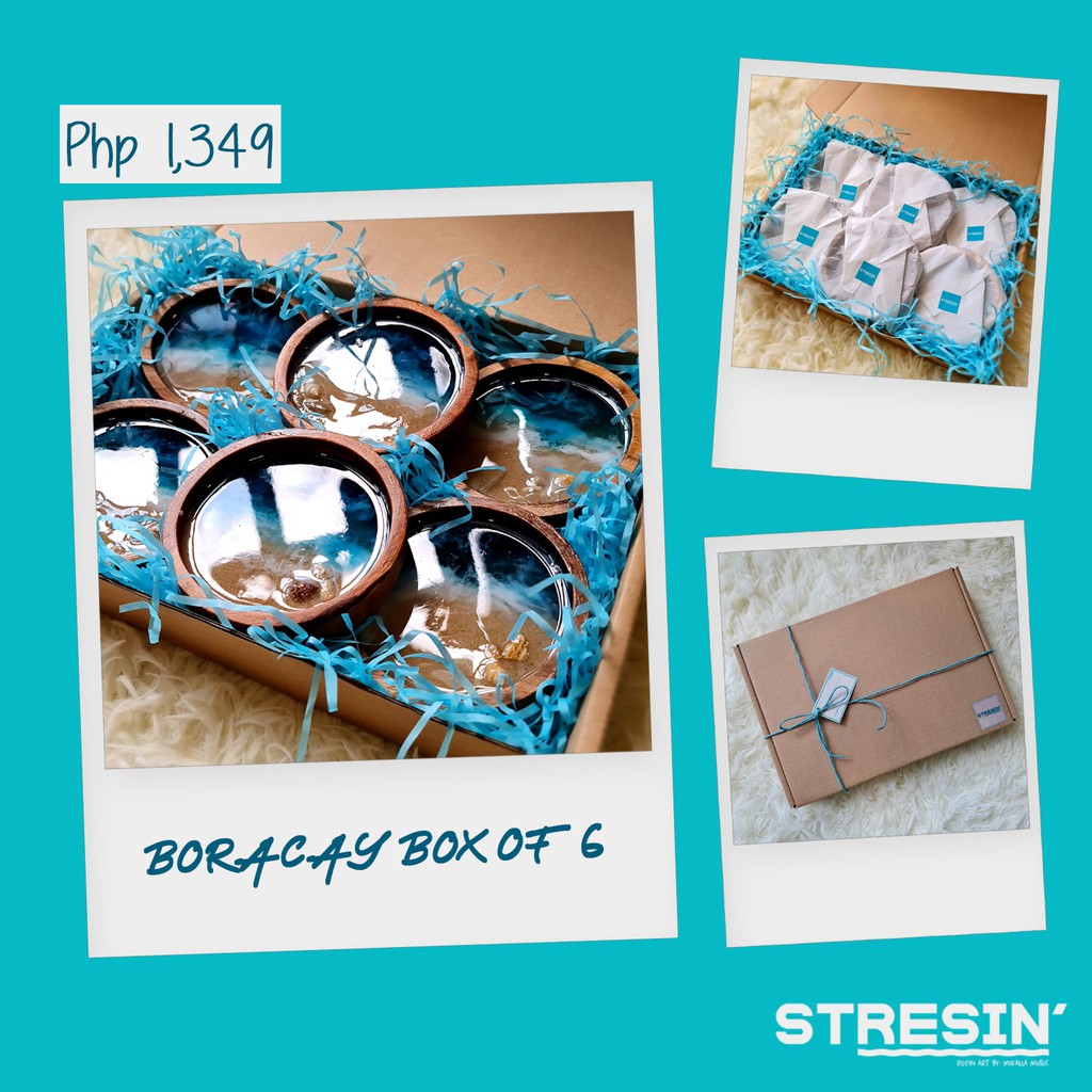 Boracay Coasters Box of 6 (EPOXY RESIN) | Shopee Philippines