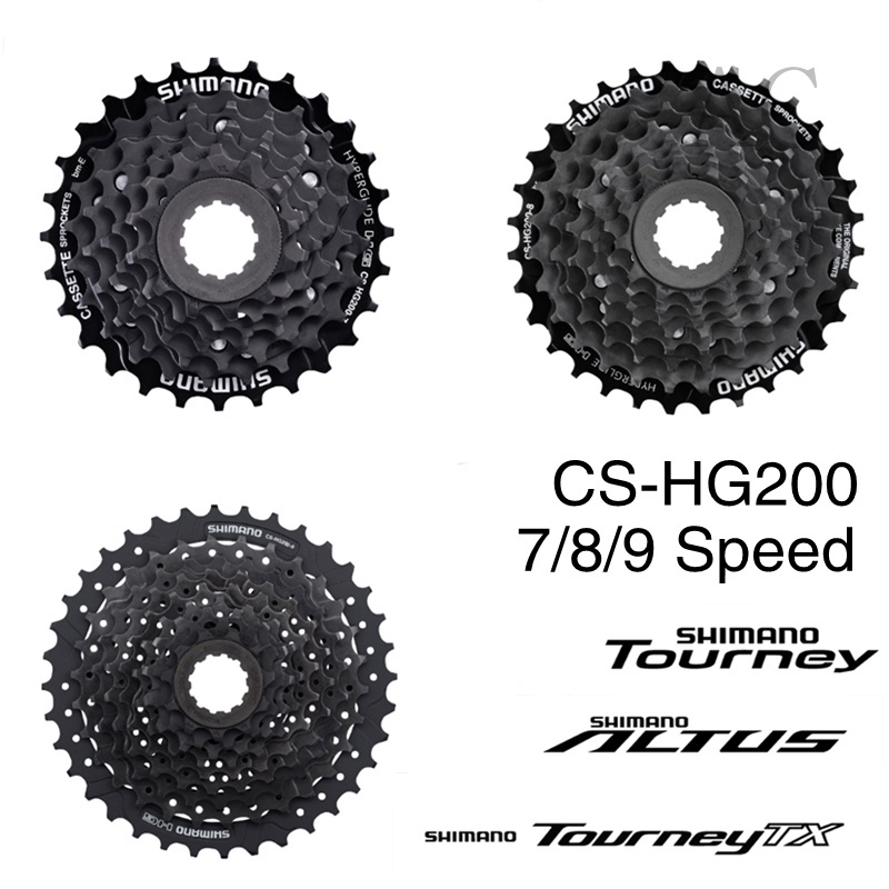 SHIMANO CS HG200 7/8/9 Speed cassette HYPERGLIDE Black MTB Cassette ...