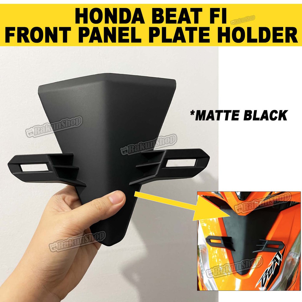 Honda Beat fi front panel with plate holder matte black plug and play ...