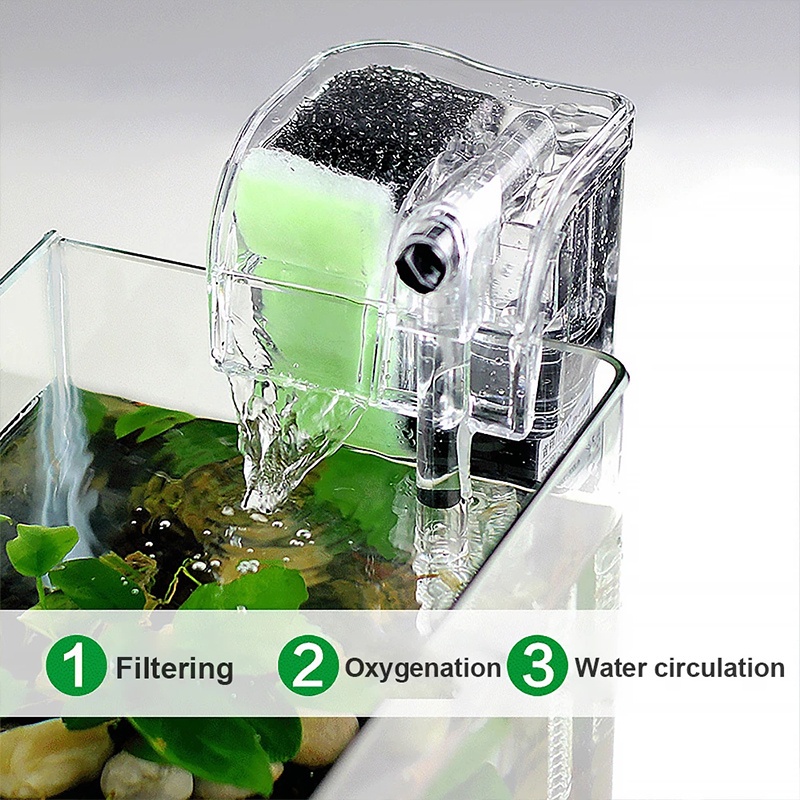 Aquarium Power Filter Waterfall Water Pump Circulation Fish Tank Mini ...