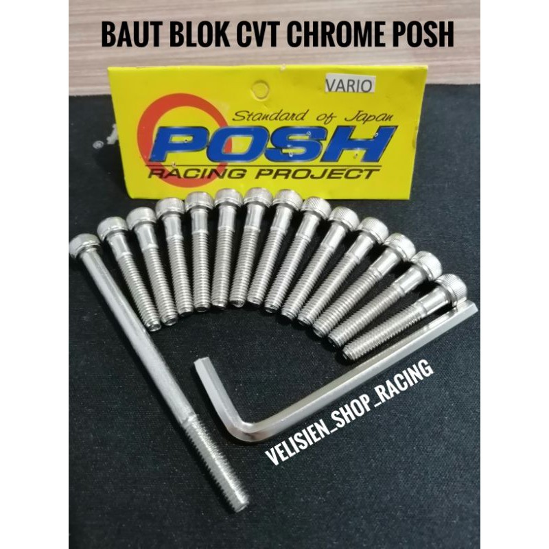 MESIN Vario Beat Scoopy N-Max Aerox Chrome Posh CVT Engine Block Bolts ...