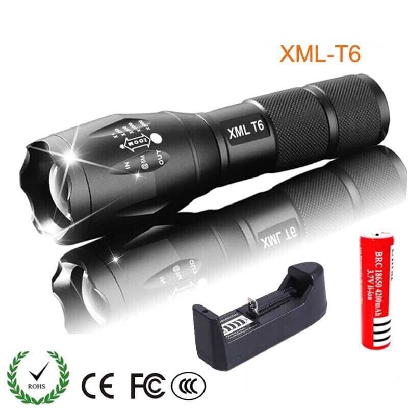 Shania " T6 Ultra Bright CREE XML LED 5 Mode Bright Zoom Flashlight Splash Proof Torch/2000 ...