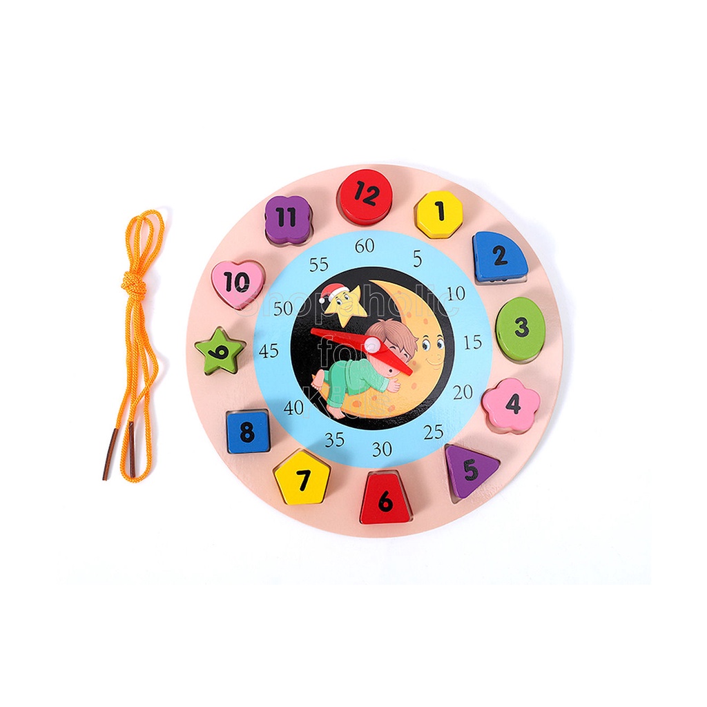 SFK Wooden Shape Sorting Clock Toy s4kph montessori waldorf sensory ...