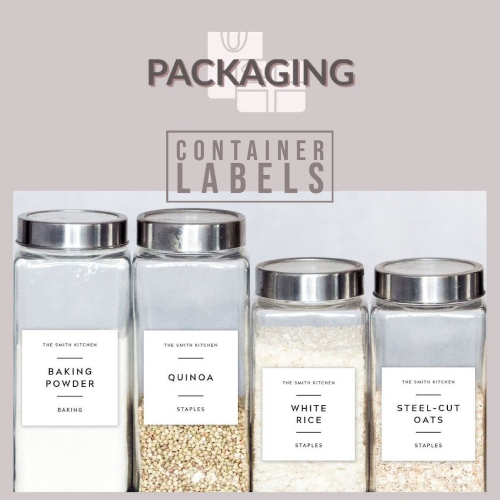 Pantry Labels | Minimal Labels | Kitchen Labels | Waterproof Labels ...