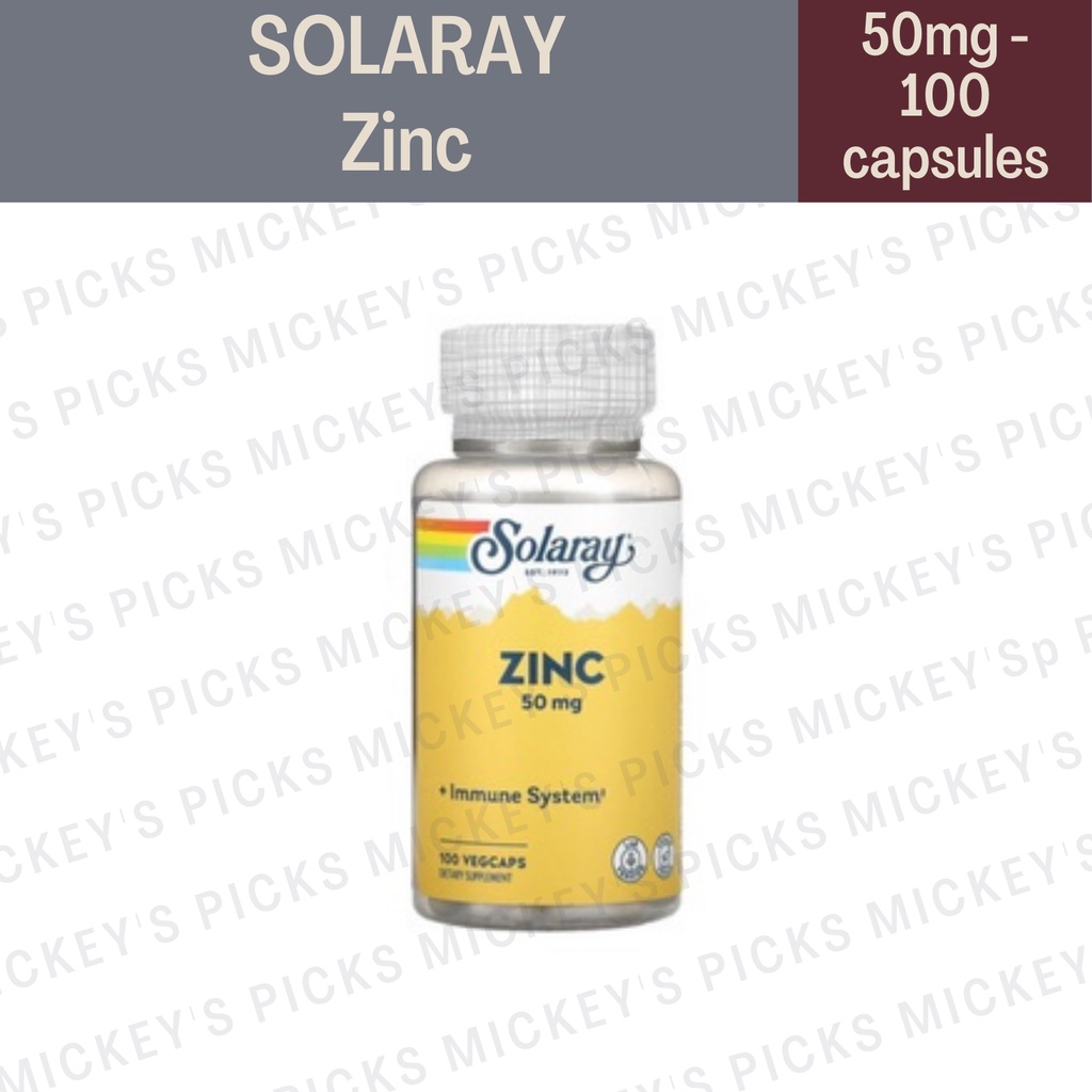 Solaray Zinc, 50 mg, 100 VegCaps | Shopee Philippines