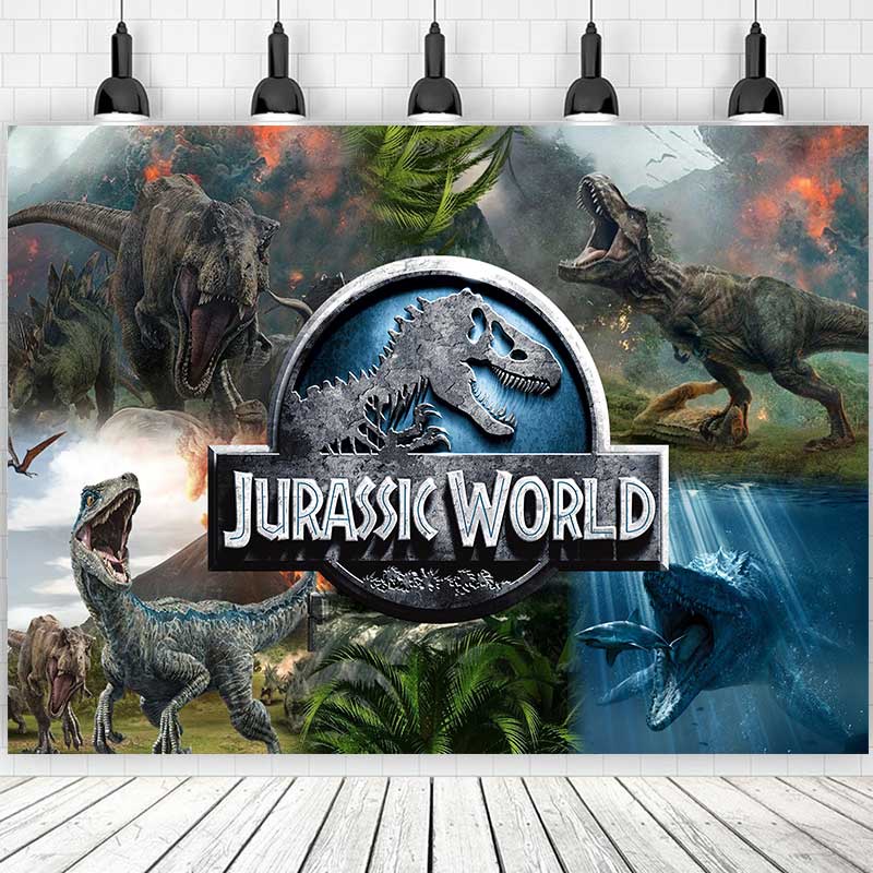 Jurassic World Dinosaurs Birthday Backdrop For Photography Baby Shower ...