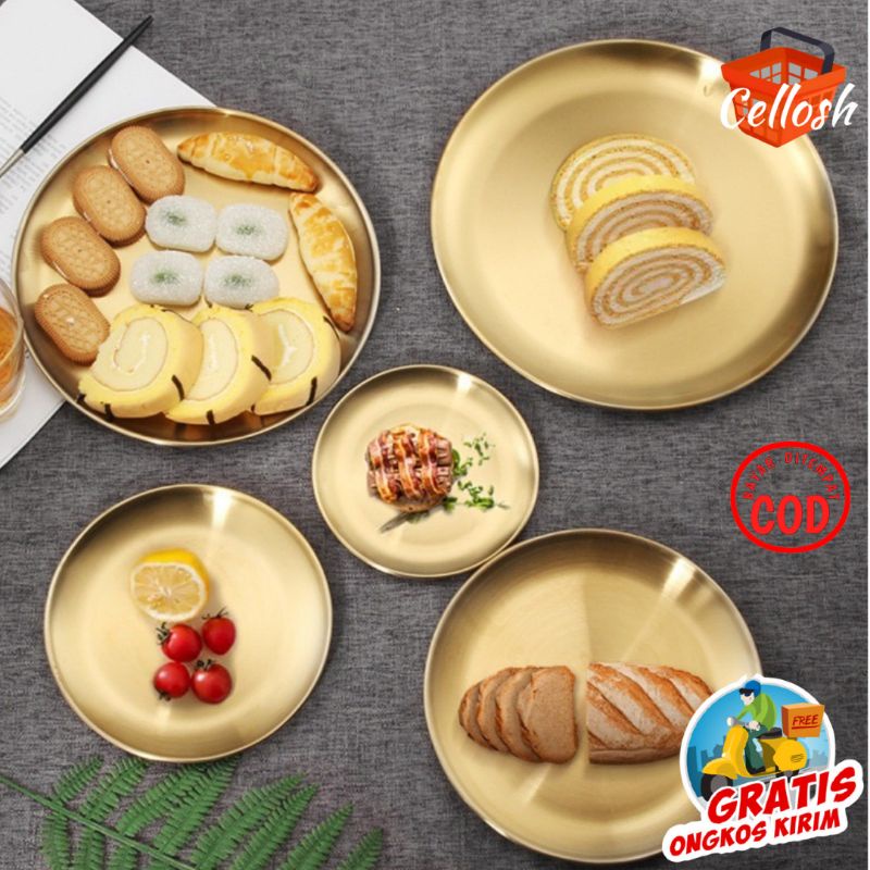 Stainless Steel Dinner Plate European Restaurant Korean Arabic Tray ...