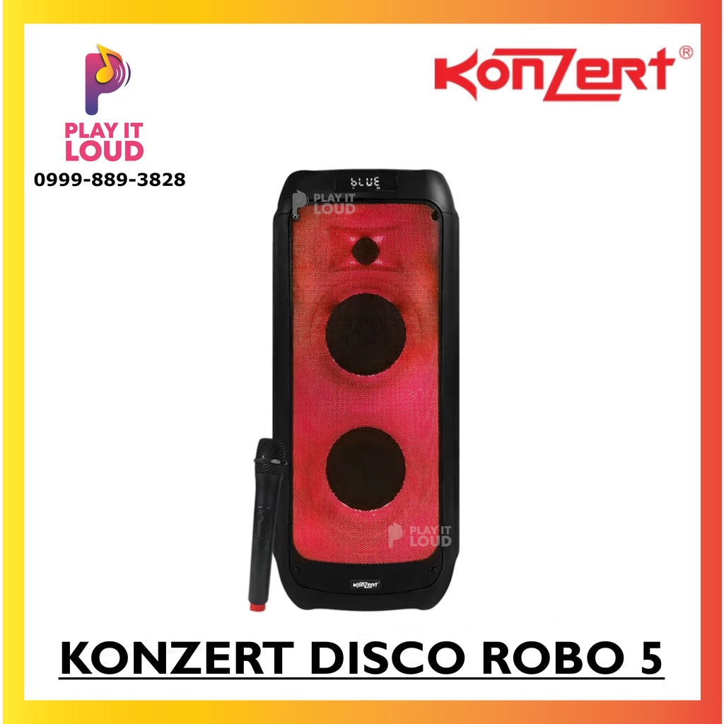 KONZERT DISCO ROBO 5 PORTABLE PARTY SPEAKER with LED PARTY LIGHT and ...
