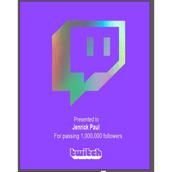 Acrylic TWITCH AWARD Display with Personalized Name (WATERPROOF ...