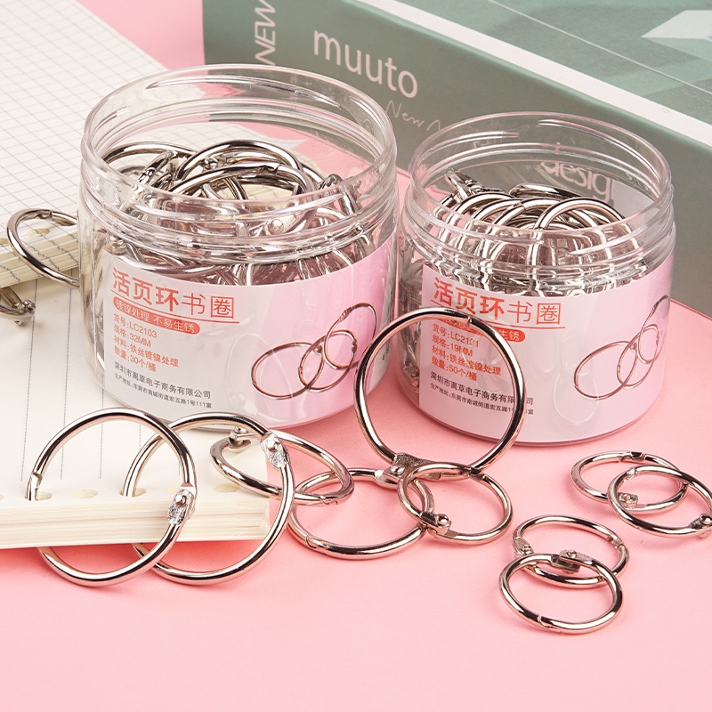 Loose Leaf Binder Rings（50 Pack） Office Book Rings, Nickel Plated Steel ...