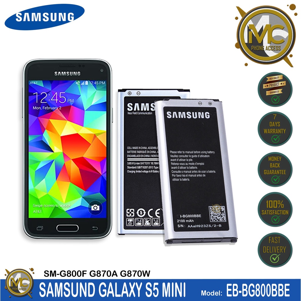 Original Samsung Galaxy S5 Mini Battery Model: EB-BG800BBE/EB-BG800CBE ...