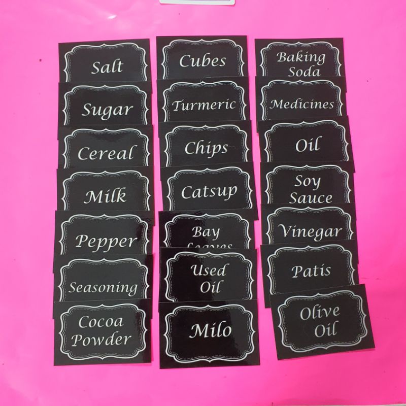 condiment label fancy border black or white. message me for the list of ...