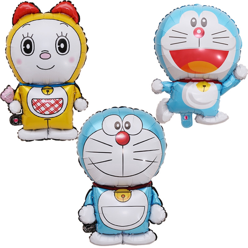 Standing Doraemon Blue Jingle Cat Shape Aluminum Foil Balloon Children ...