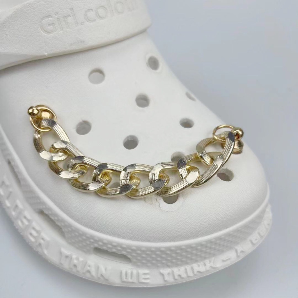 ready stockDIY Metal Jibbitz Chain Crocs Jibbitz Charm Pearl Gems Pin ...