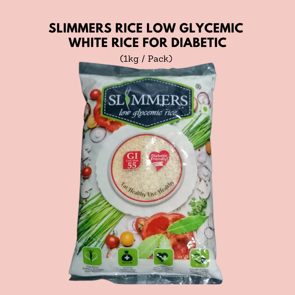 Slimmers Rice Low Glycemic White Rice for Diabetic 1kg / pack | Shopee ...