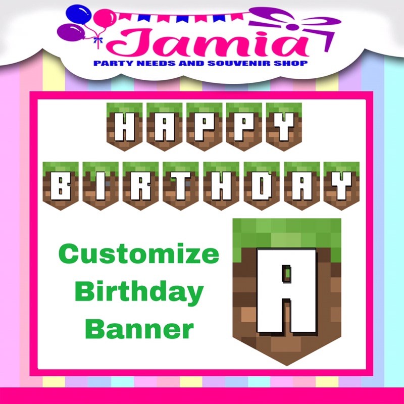 Minecraft Customize Birthday Banner | Shopee Philippines