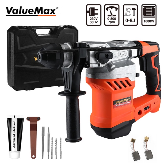 VALUEMAX 1600W Heavy Rotary Impact Hammer Electric Hammer Drill ...