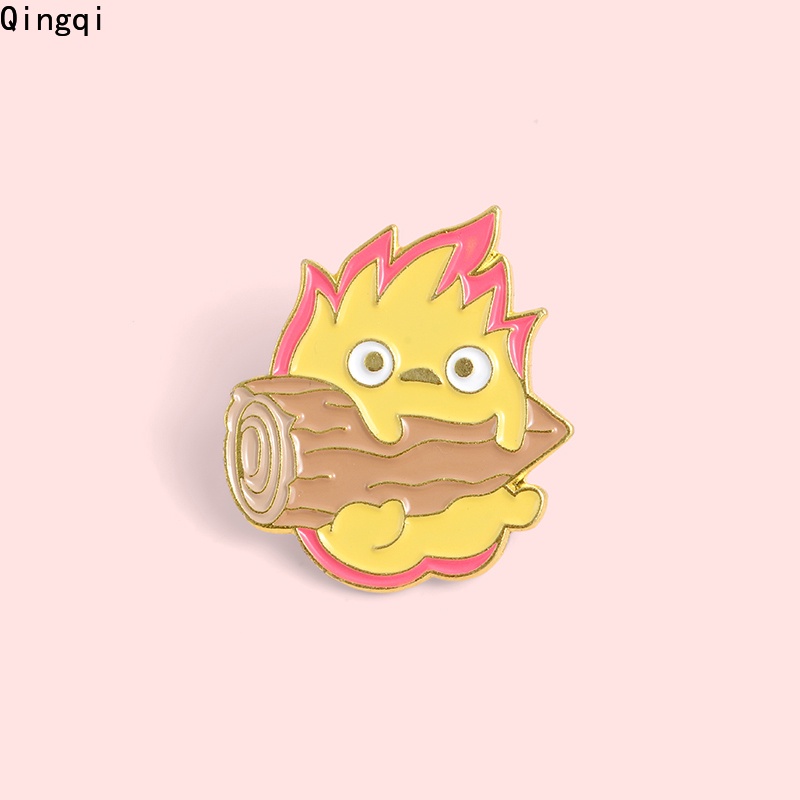 Howl's Moving Castle Calcifer Enamel Pins Cartoon Fire Elf Japan Anime ...