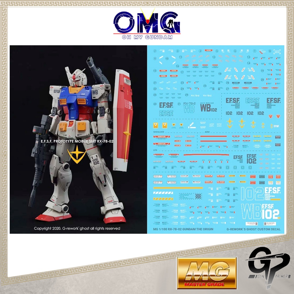 G-Rework MG RX-78-2 Gundam The Origin Water Decal CD-M190 G Rework ...