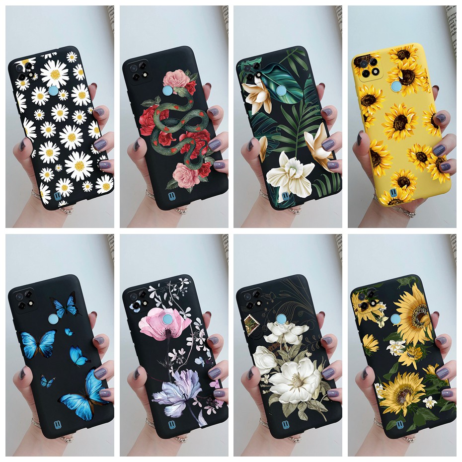 Realme C21 C21Y C20 C11 2021 Cute Cute Daisy Flowers Printed Cover Case ...