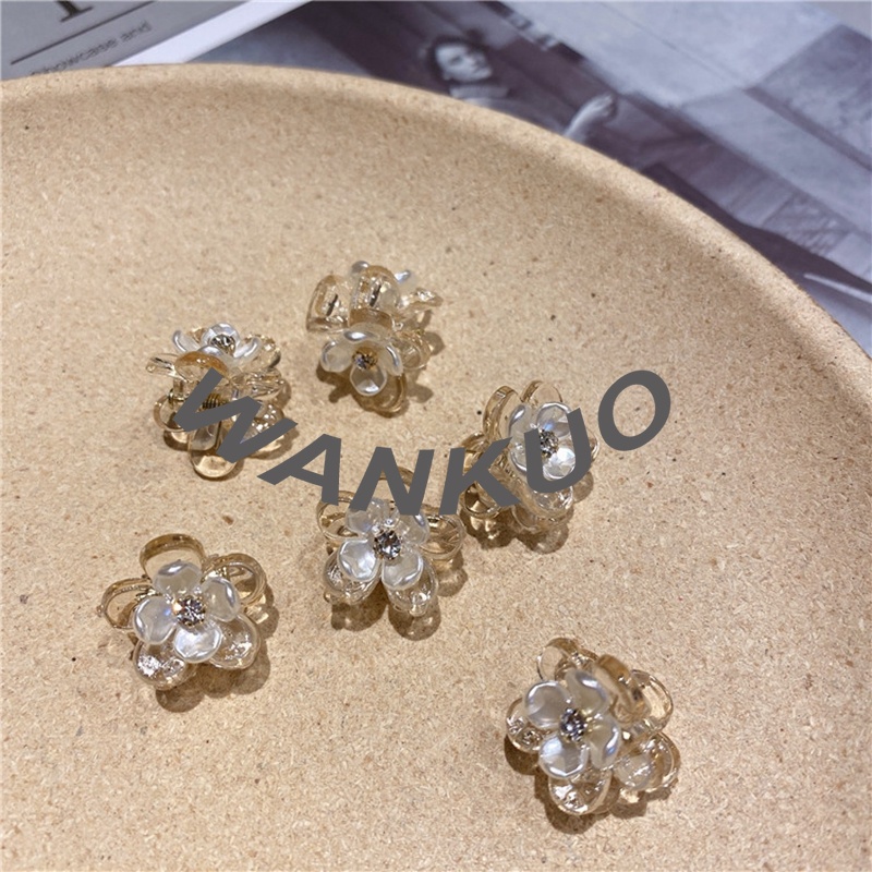 【WANKUO】Women Hair Clip Transparent Flowers Small Grasping Clips Mini ...