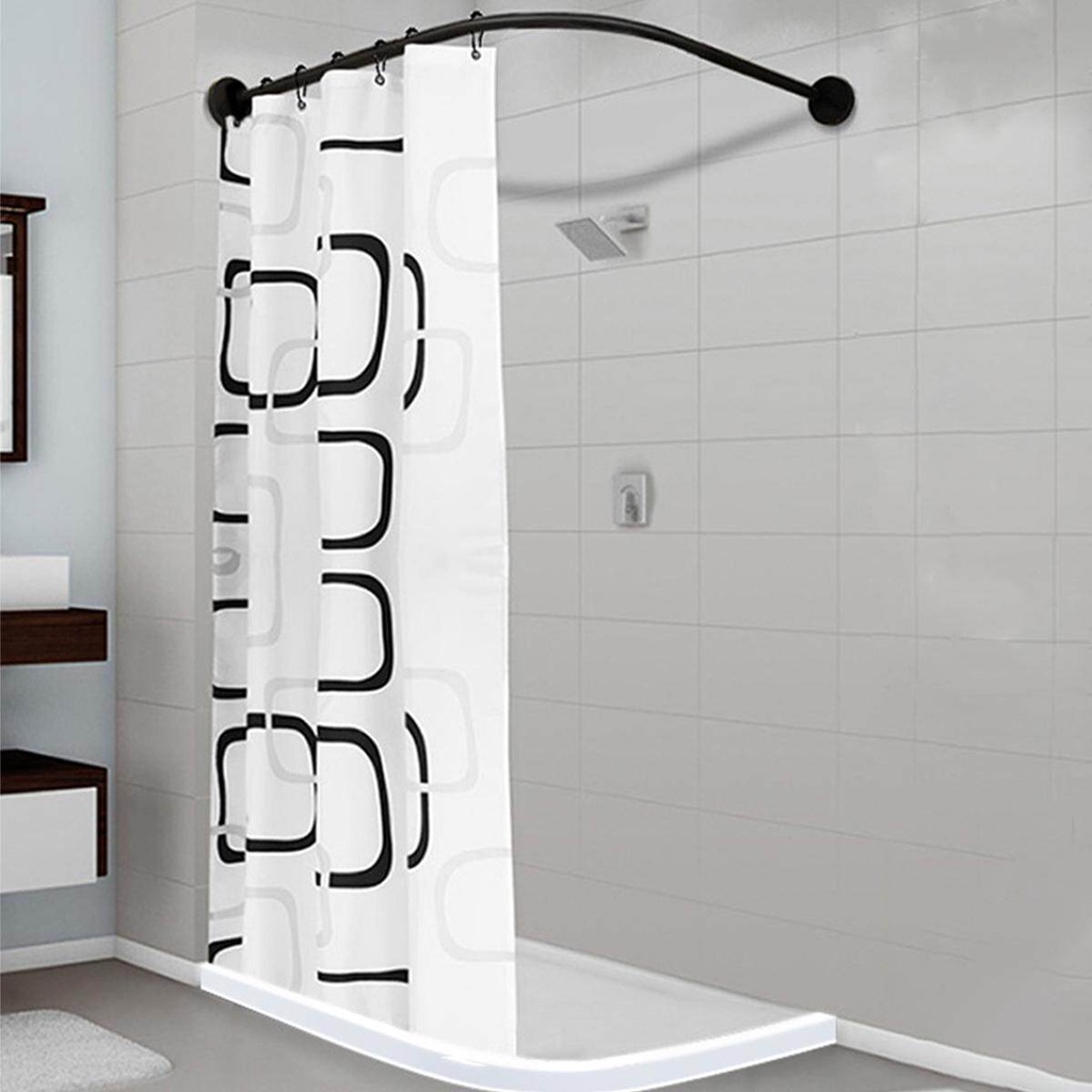 L Shape Shower Curtain Rod Pole Adjustable Stainless Steel | Shopee ...