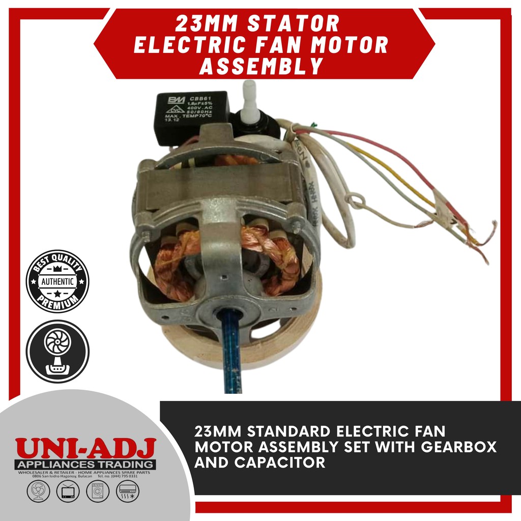 23mm Electric Fan Motor Assembly Set with Gearbox and Capacitor ...