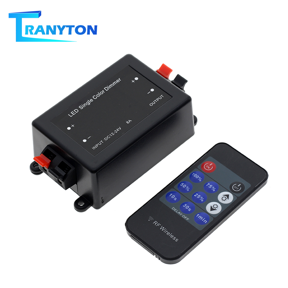LED Single Color Dimmer Wireless LED Controller 11 Key RF Remote ...