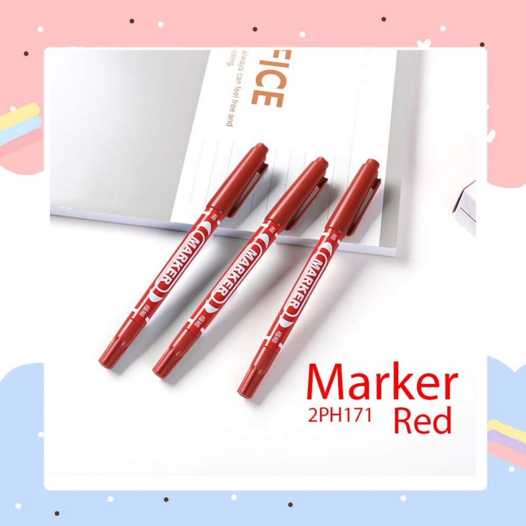 2-Head Pen Cd Writing Plastic Envelope Marker Red Mailing Bag | Shopee ...