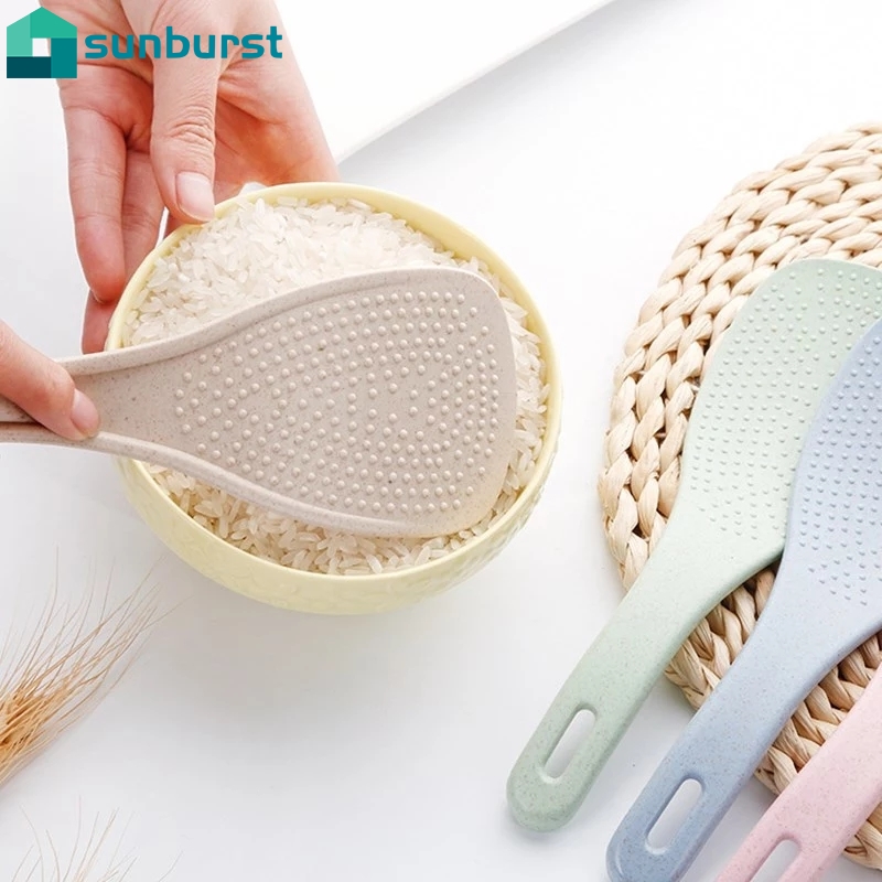 Eco-friendly Wheat Straw Non-stick Large Rice Scoop / Rice Paddle Scoop ...