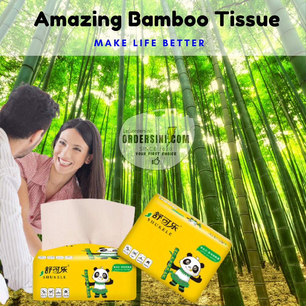 Bamboo Tissue ( 300PCS 75 pulls x 4ply per pull )Yellow / Golden Soft ...
