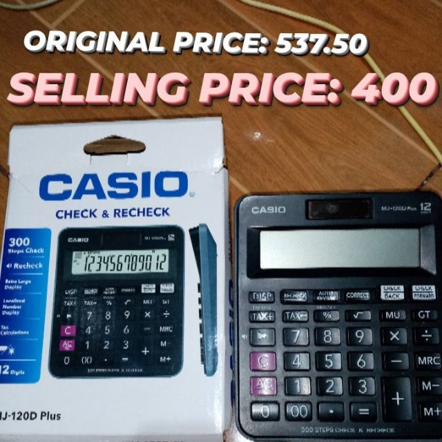 AUTHENTIC CASIO MJ - 120D PLUS(CHECK AND RECHECK CALCULATOR) | Shopee ...