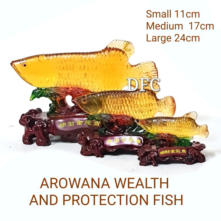 AROWANA WEALTH FISH DISPLAY FIGURINE COUNTERTOP FENG SHUI | Shopee ...
