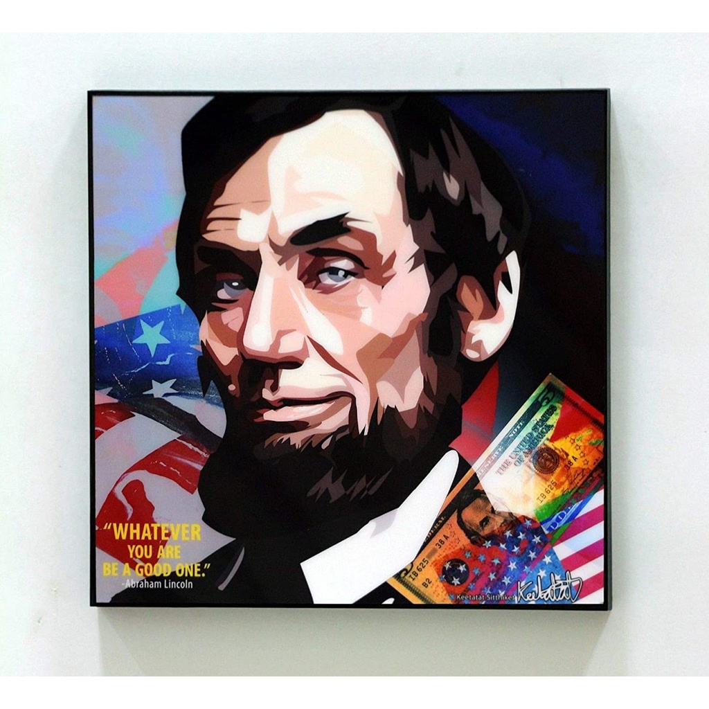 Abraham Lincoln 2 Poster and print POP Art Painting on Canvas ...