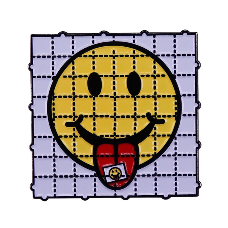 Psychedelic Smiley Face LSD Enamel Pin | Shopee Philippines