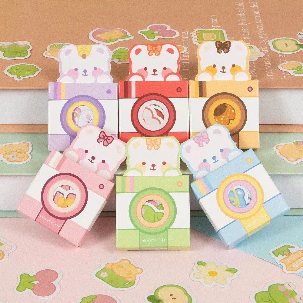 40 pcs boxed stickers cute animal handbook diary album collage material ...