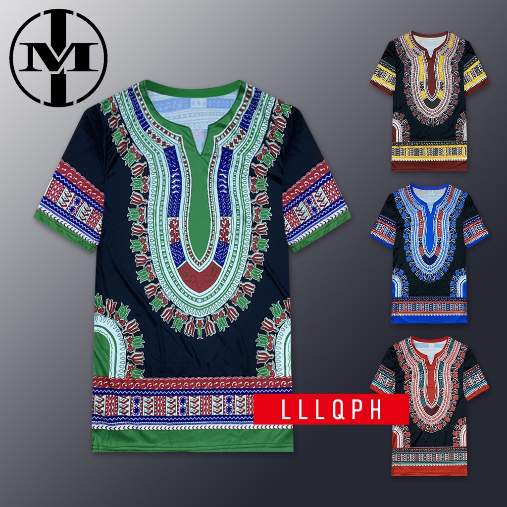 ICM T301 Halumna Black and White Dashiki Shirt (Random Colors) | Shopee ...