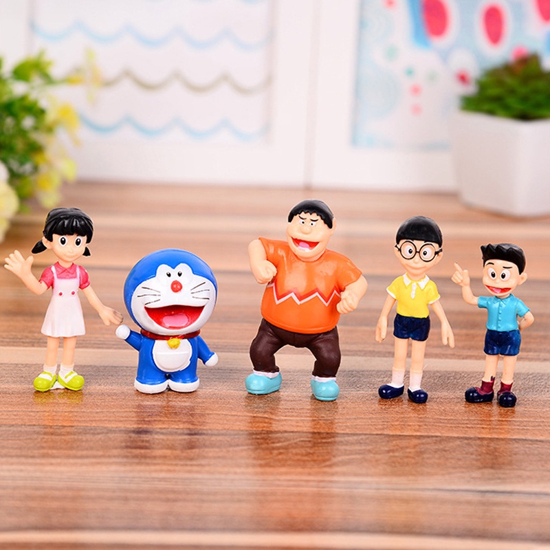 5pcs Set Japan Anime Doraemon Nobita Nobi Goda Takeshi Honekawa Suneo