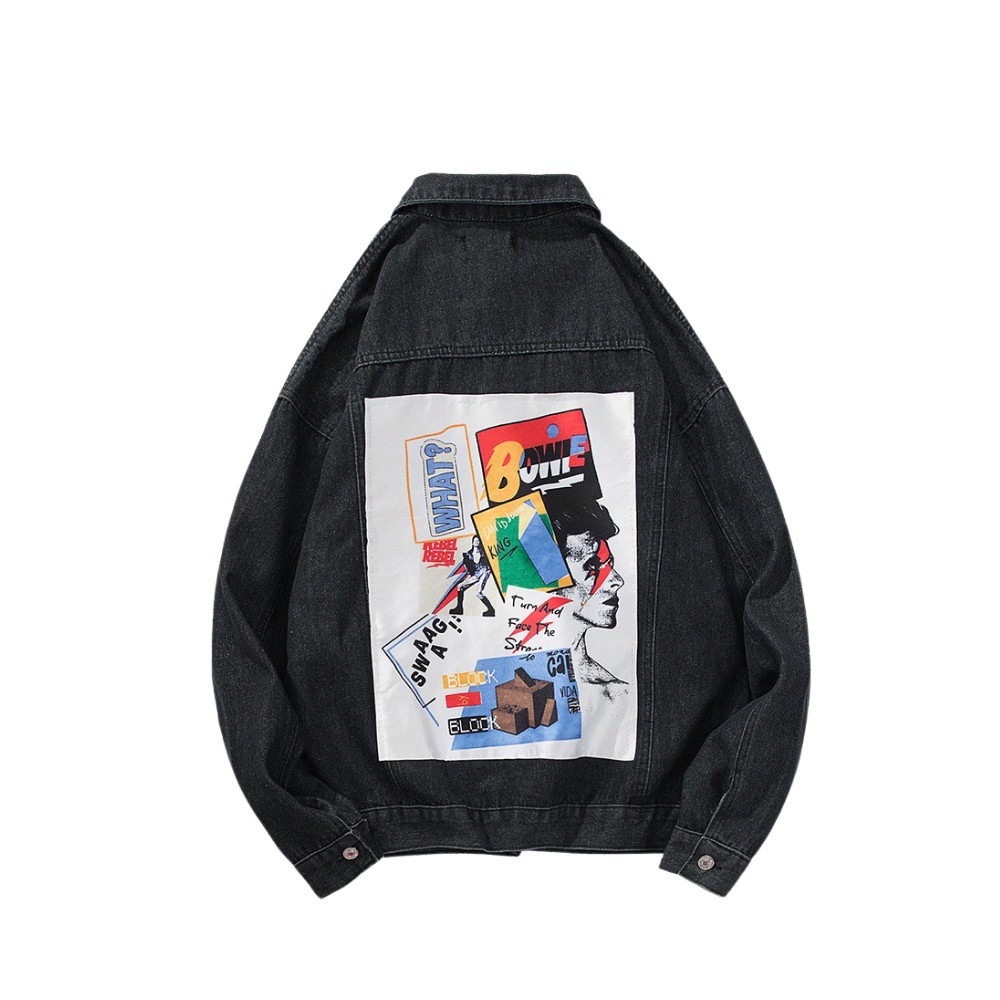 Boni Men's Blue Two-Color Jean Jacket with Medium Print code: CT295 | Shopee Philippines