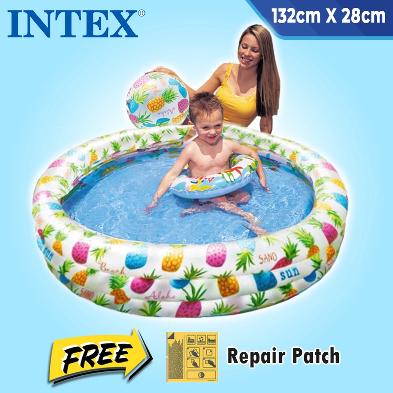 INTEX 59469 / 59460 Inflatable Ring Swimming Pool Safe PVC Bath Basin ...