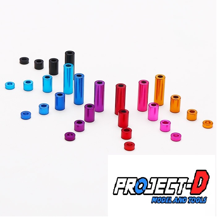 Mini 4WD spacer 1.5mm/3mm/6mm/12mm size, one set 4pcs per size=16pcs ...