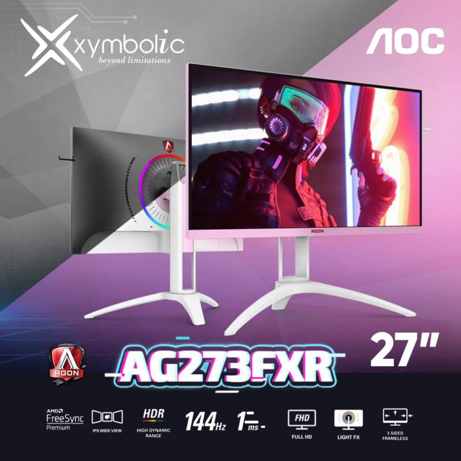 AOC Agon Iii Ag273Fxr 27" Ips Wide Viewing Angle Gaming Monitor Pink ...