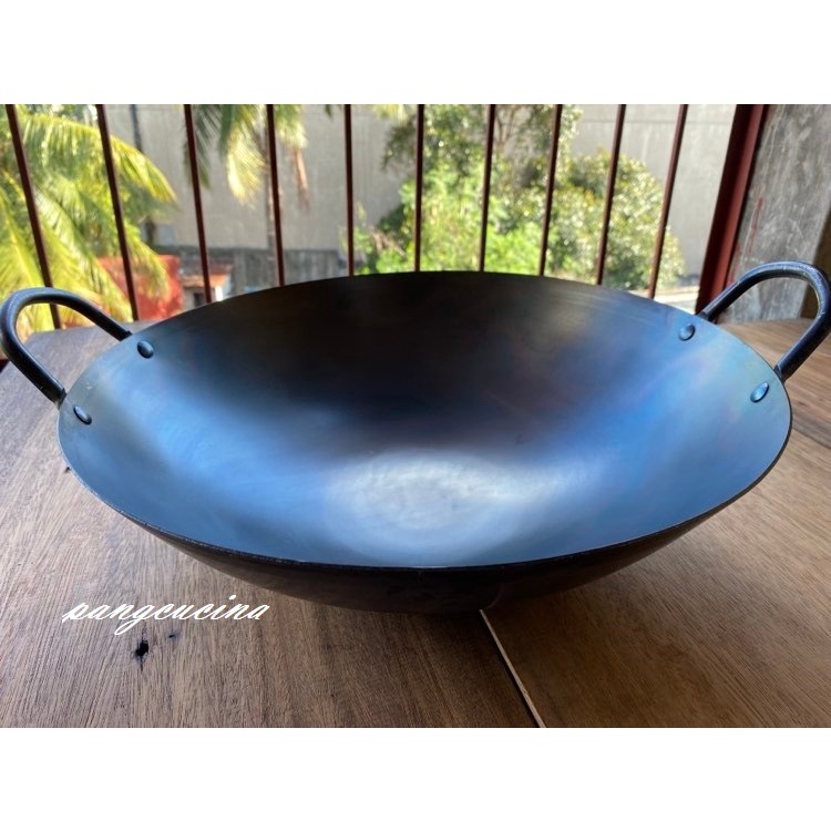 34cm/36cm/38cm/40cm/45cm Authentic Carbon Steel Chinese Wok Pan, Round ...